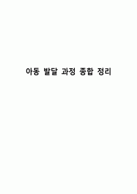 아동 발달 과정 종합 정리-1페이지