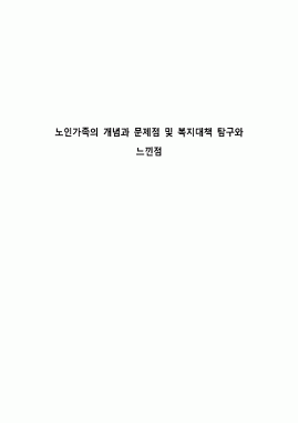 노인가족의 개념과 문제점 및 복지대책 탐구와 느낀점-1페이지