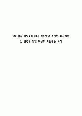 영아발달 기말고사 대비 영아발달 원리와 핵심개념 및 월령별 발달 특성과 지원활동 사례-1페이지