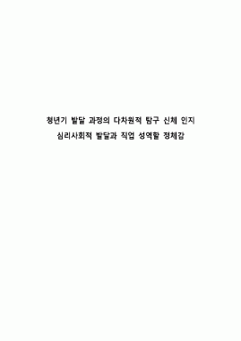 청년기 발달 과정의 다차원적 탐구 신체 인지 심리사회적 발달과 직업 성역할 정체감-1페이지