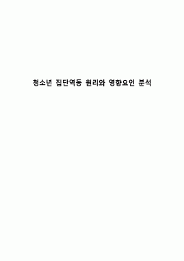 청소년 집단역동 원리와 영향요인 분석-1페이지