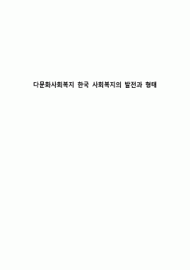 다문화사회복지 한국 사회복지의 발전과 형태-1페이지
