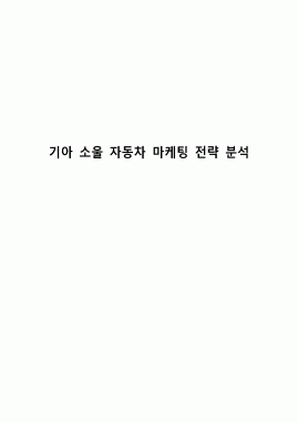 기아 소울 자동차 마케팅 전략 분석-1페이지