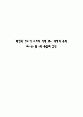체언과 조사의 구조적 이해 명사 대명사 수사 복수와 조사의 통합적 고찰-1페이지