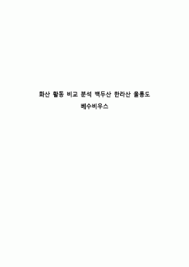 화산 활동 비교 분석 백두산 한라산 울릉도 베수비우스-1페이지
