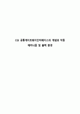 CGI 공통게이트웨이인터페이스의 개념과 작동 메커니즘 및 출력 환경-1페이지