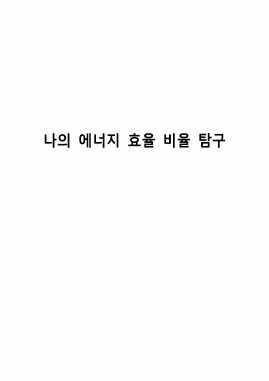 나의 에너지 효율 비율 탐구-1페이지