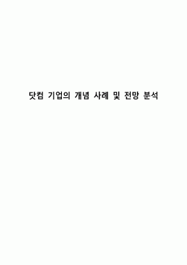 닷컴 기업의 개념 사례 및 전망 분석-1페이지
