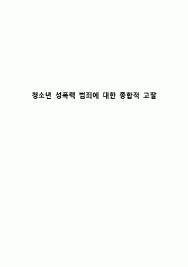 청소년 성폭력 범죄에 대한 종합적 고찰-1페이지