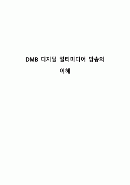 DMB 디지털 멀티미디어 방송의 이해-1페이지