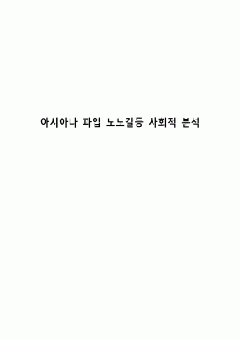 아시아나 파업 노노갈등 사회적 분석-1페이지