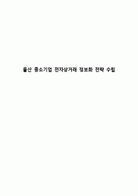 울산 중소기업 전자상거래 정보화 전략 수립-1페이지