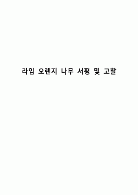 라임 오렌지 나무 서평 및 고찰-1페이지