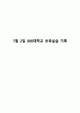 7월 2일 000대학교 보육실습 기록-1페이지