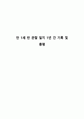 만 1세 반 관찰 일지 1년 간 기록 및 총평-1페이지
