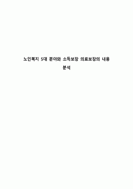 노인복지 5대 분야와 소득보장 의료보장의 내용 분석-1페이지