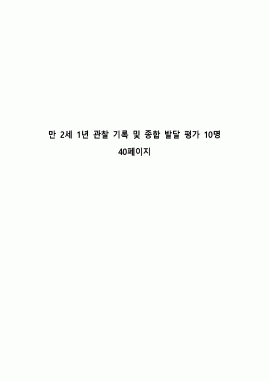 만 2세 1년 관찰 기록 및 종합 발달 평가 10명 40페이지-1페이지