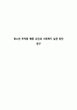 청소년 부적응 행동 요인과 사회복지 실천 방안 연구-1페이지
