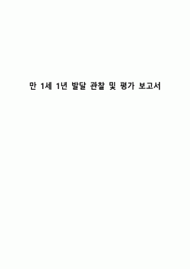 만 1세 1년 발달 관찰 및 평가 보고서-1페이지