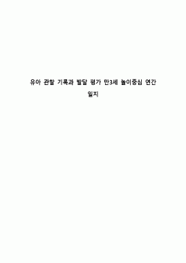 유아 관찰 기록과 발달 평가 만3세 놀이중심 연간 일지-1페이지