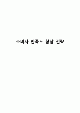 소비자 만족도 향상 전략-1페이지