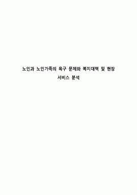 노인과 노인가족의 욕구 문제와 복지대책 및 현장 서비스 분석-1페이지