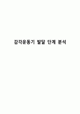 감각운동기 발달 단계 분석-1페이지