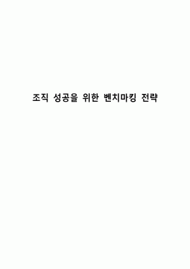 조직 성공을 위한 벤치마킹 전략-1페이지