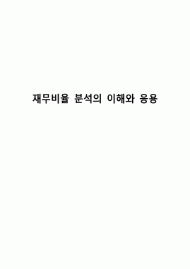 재무비율 분석의 이해와 응용-1페이지