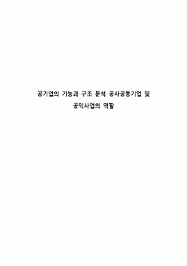 공기업의 기능과 구조 분석 공사공동기업 및 공익사업의 역할-1페이지