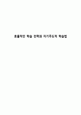 효율적인 학습 전략과 자기주도적 학습법-1페이지