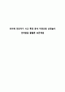 피아제 전조작기 사고 특징 분석 지연모방 상징놀이 언어발달 물활론 보존개념-1페이지