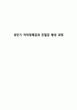 성인기 자아정체감과 친밀감 형성 과정-1페이지