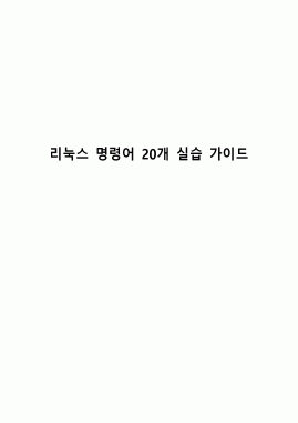 리눅스 명령어 20개 실습 가이드-1페이지