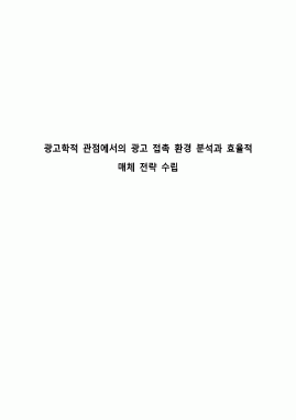 광고학적 관점에서의 광고 접촉 환경 분석과 효율적 매체 전략 수립-1페이지