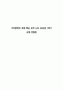 구비문학의 세계 핵심 요약 노트 2026년 1학기 교재 전범위-1페이지