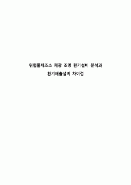 위험물제조소 채광 조명 환기설비 분석과 환기배출설비 차이점-1페이지