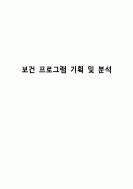 보건 프로그램 기획 및 분석-1페이지