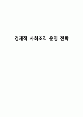 경제적 사회조직 운영 전략-1페이지