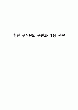 청년 구직난의 근원과 대응 전략-1페이지