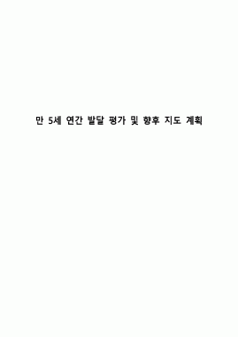 만 5세 연간 발달 평가 및 향후 지도 계획-1페이지