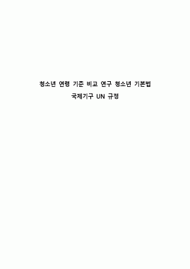 청소년 연령 기준 비교 연구 청소년 기본법 국제기구 UN 규정-1페이지