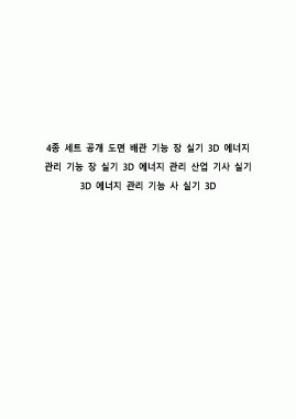 4종 세트 공개 도면 배관 기능 장 실기 3D 에너지 관리 기능 장 실기 3D 에너지 관리 산업 기사 실기 3D 에너지 관리 기능 사 실기 3D-1페이지