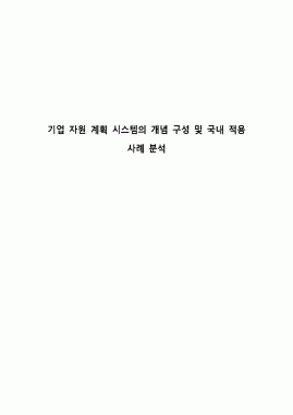 기업 자원 계획 시스템의 개념 구성 및 국내 적용 사례 분석-1페이지