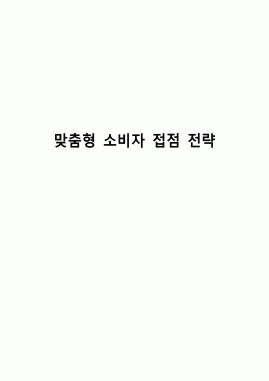 맞춤형 소비자 접점 전략-1페이지