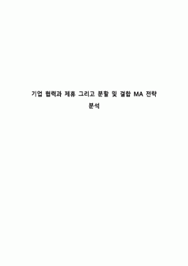 기업 협력과 제휴 그리고 분할 및 결합 MA 전략 분석-1페이지