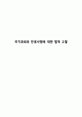 국가과외와 민생사범에 대한 법적 고찰-1페이지