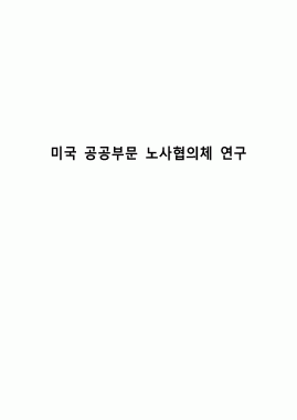 미국 공공부문 노사협의체 연구-1페이지