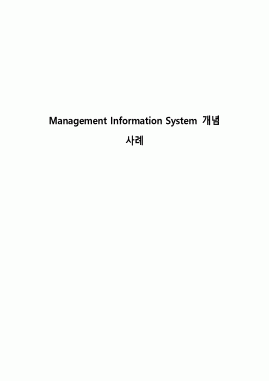 Management Information System 개념 사례-1페이지
