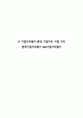 IT 기업가치평가 분석 기업가치 기업 가치 벤처기업가치평가 MA기업가치평가-1페이지